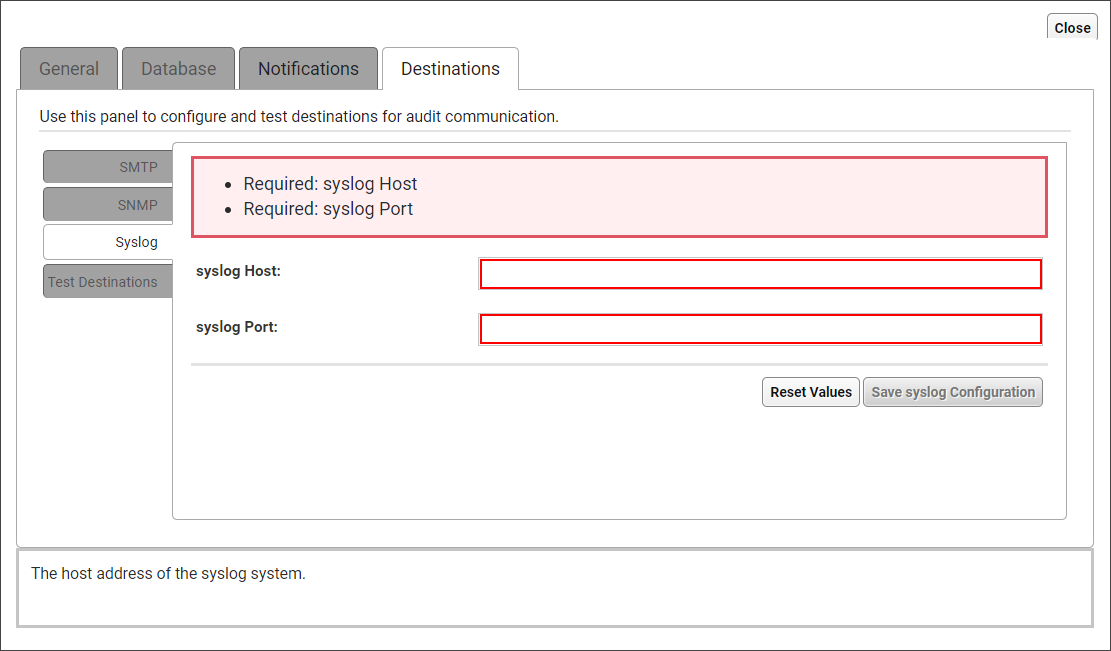 Configuring Syslog Settings