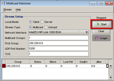 Setting Up Multicast Hammer Tool
