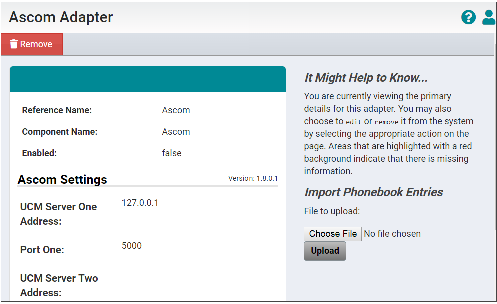 Working with an Ascom Phonebook