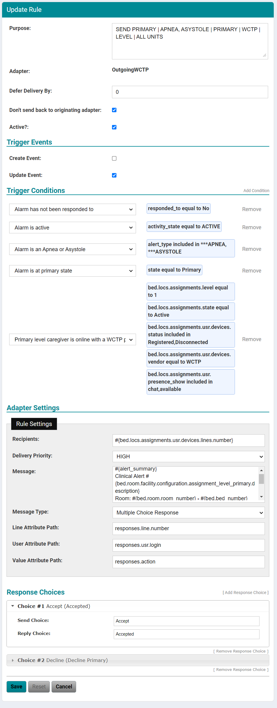 Understanding the Vocera Outgoing WCTP Adapter Rules