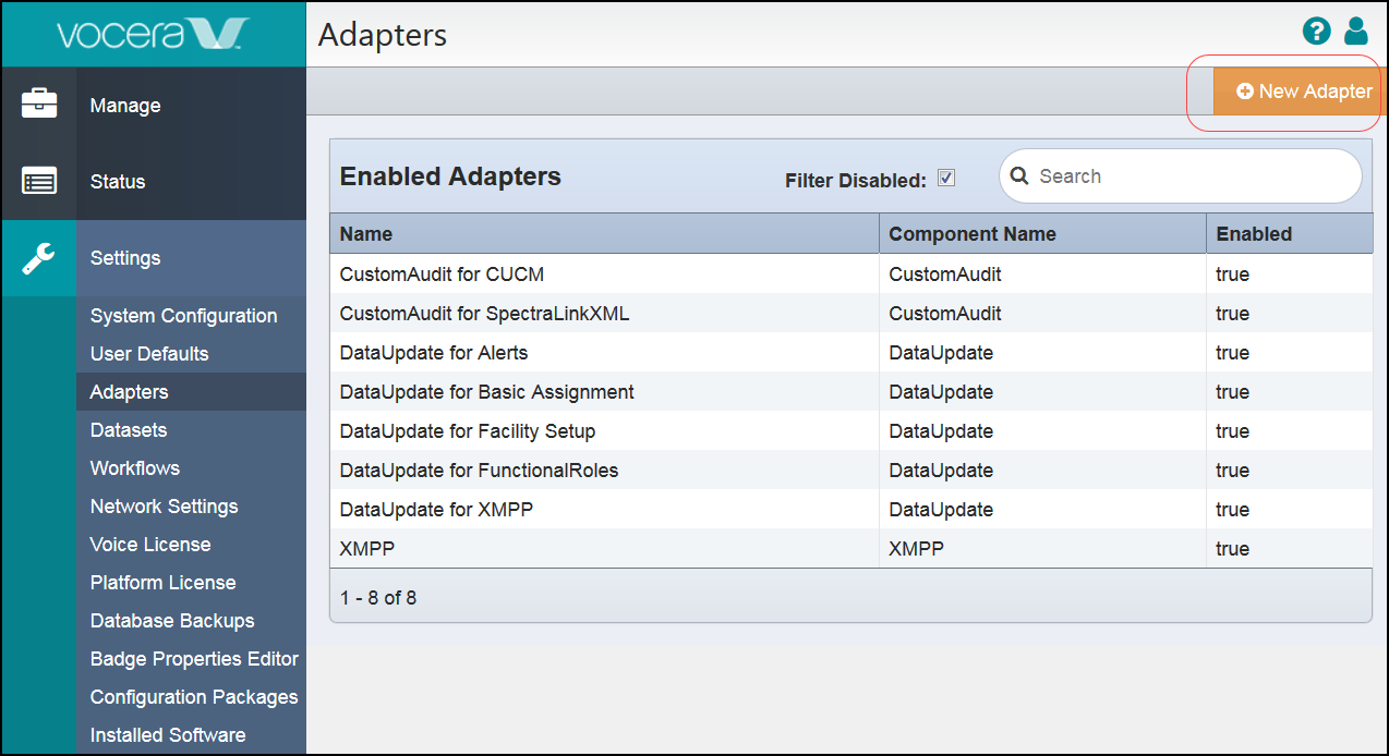 Navigating the Vocera Platform Adapters