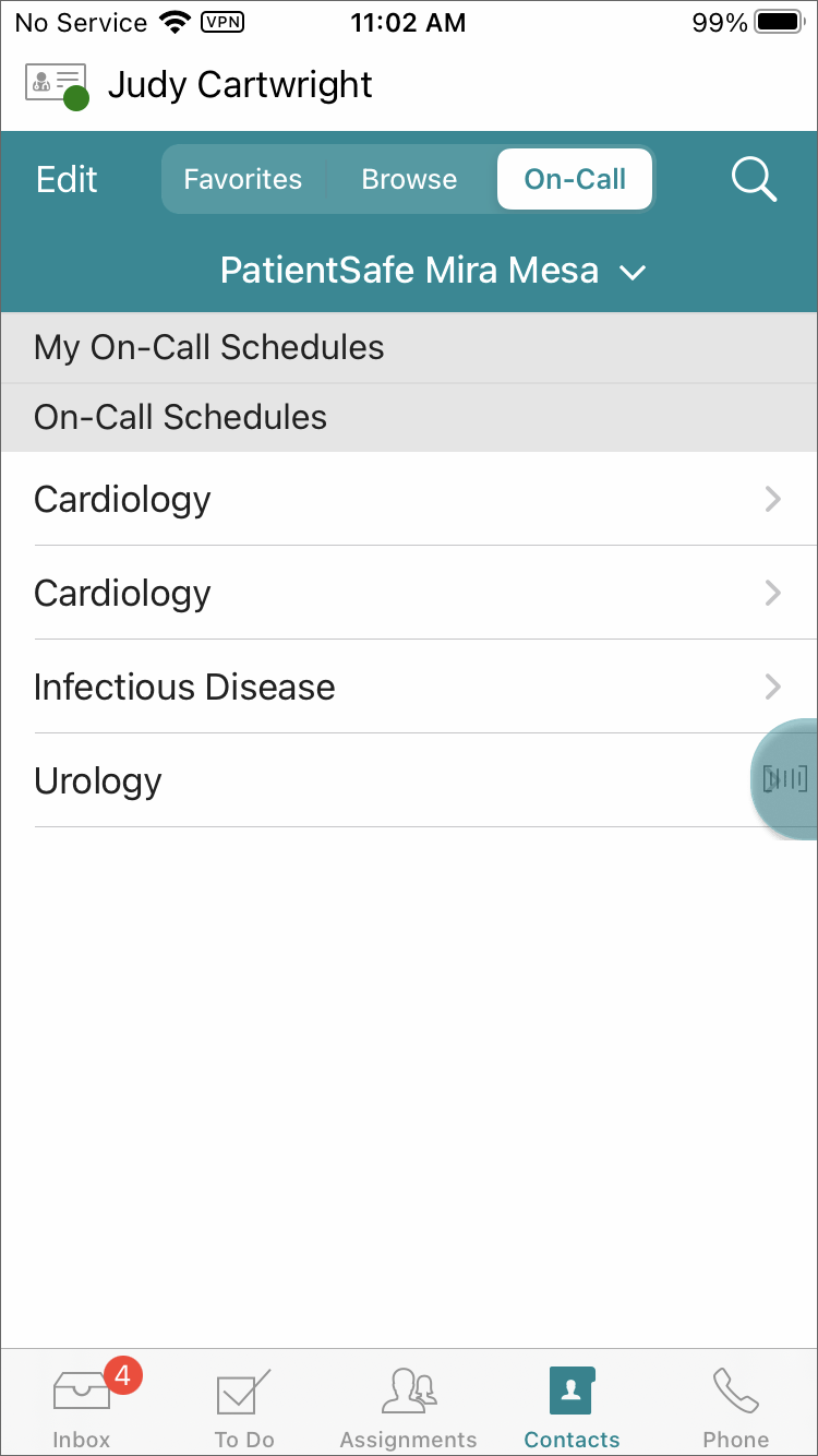 Vocera Edge User Interface Overview
