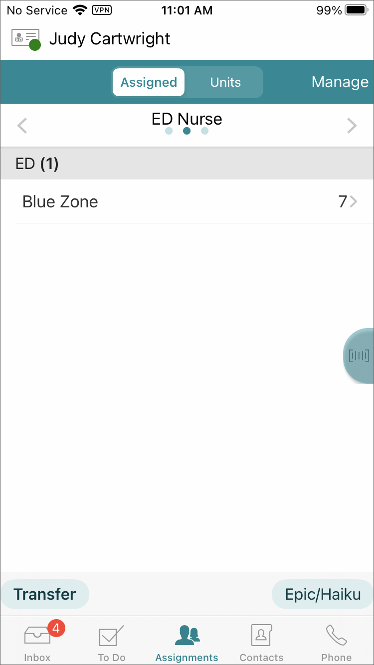 Vocera Edge User Interface Overview