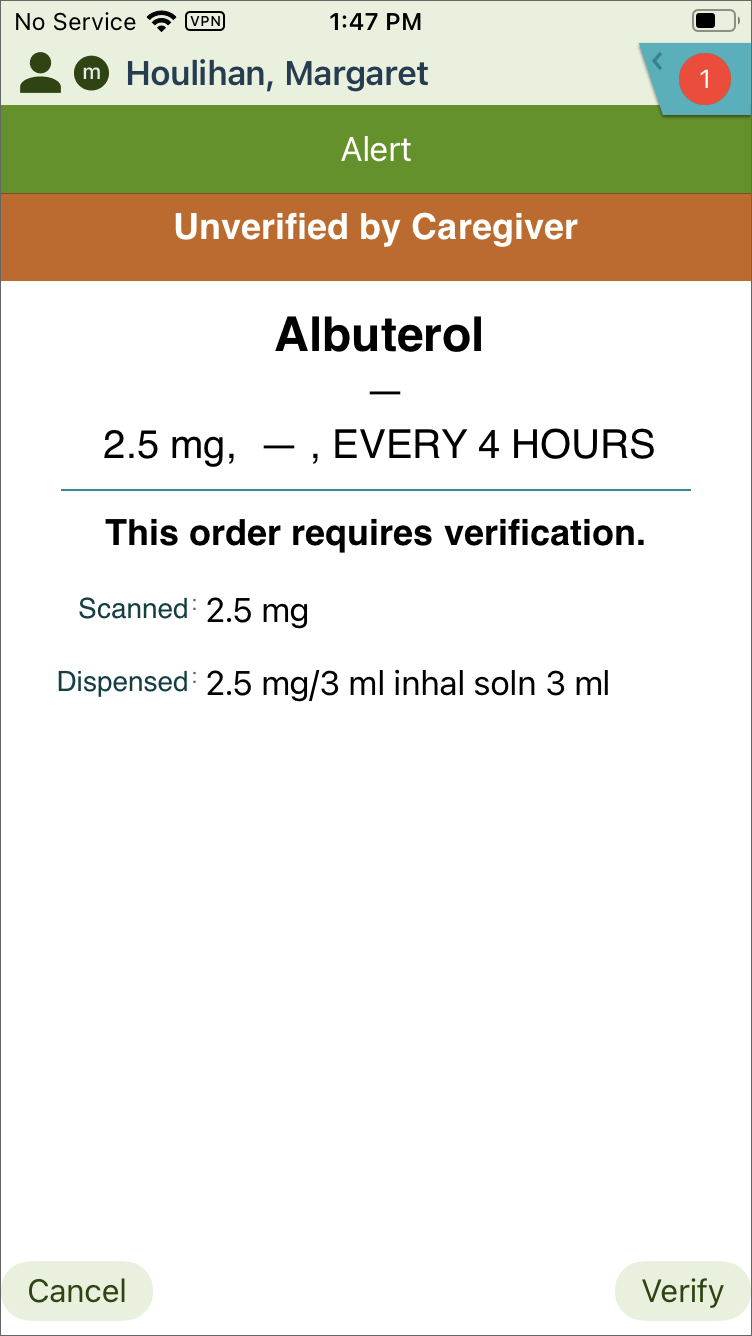 Respiratory Therapist (RT) Verification Workflow