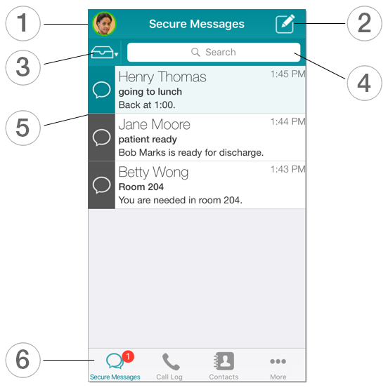 The Secure Messages Screen
