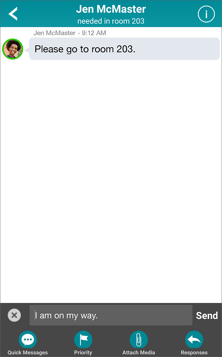 Adding a Quick Message to a Conversation