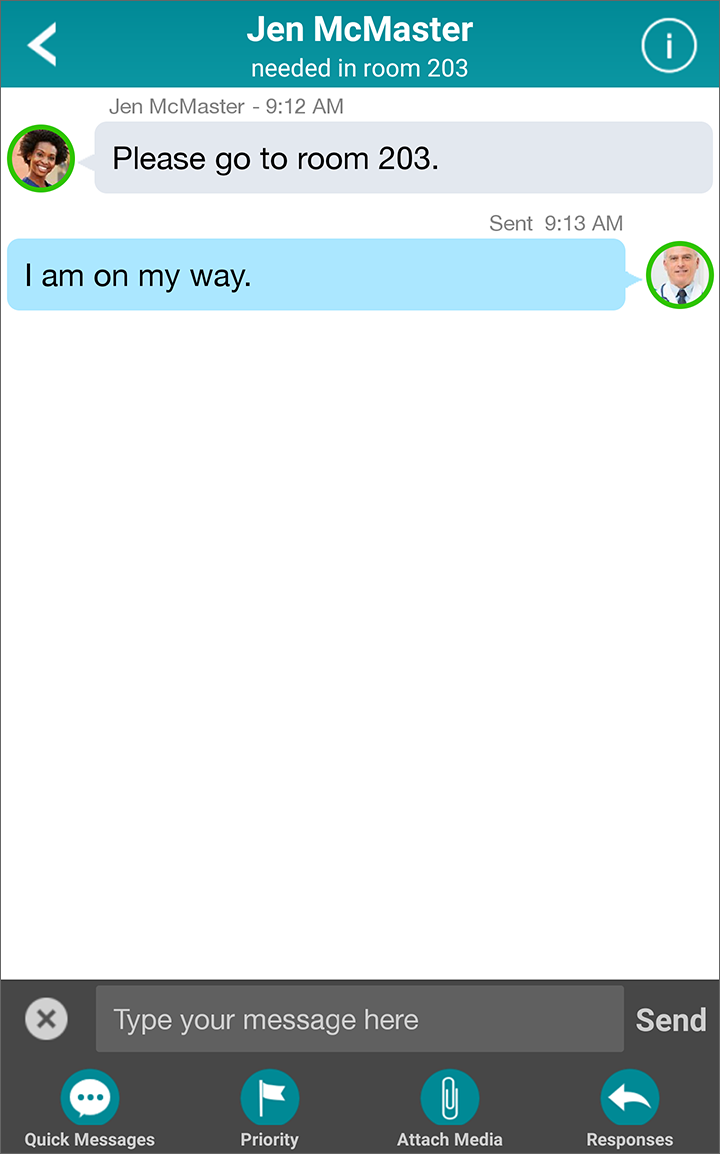 Adding a Quick Message to a Conversation