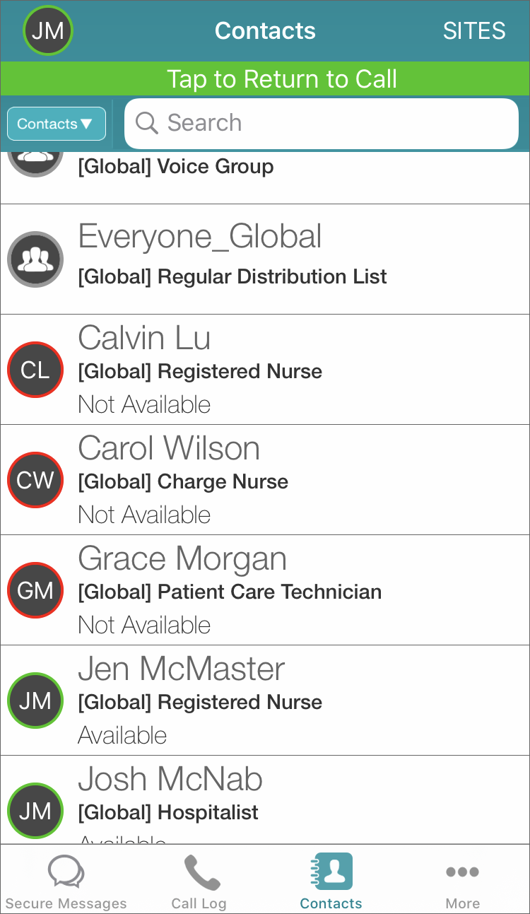 Accessing VCS from a Call