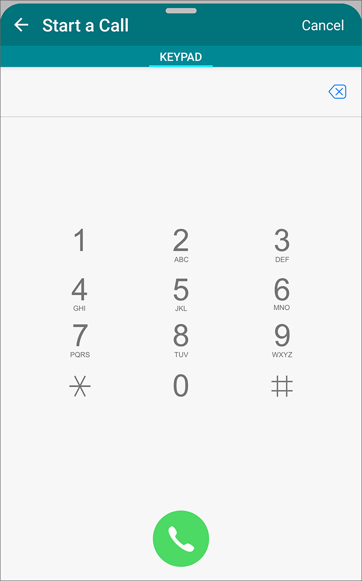 Calling with the Keypad