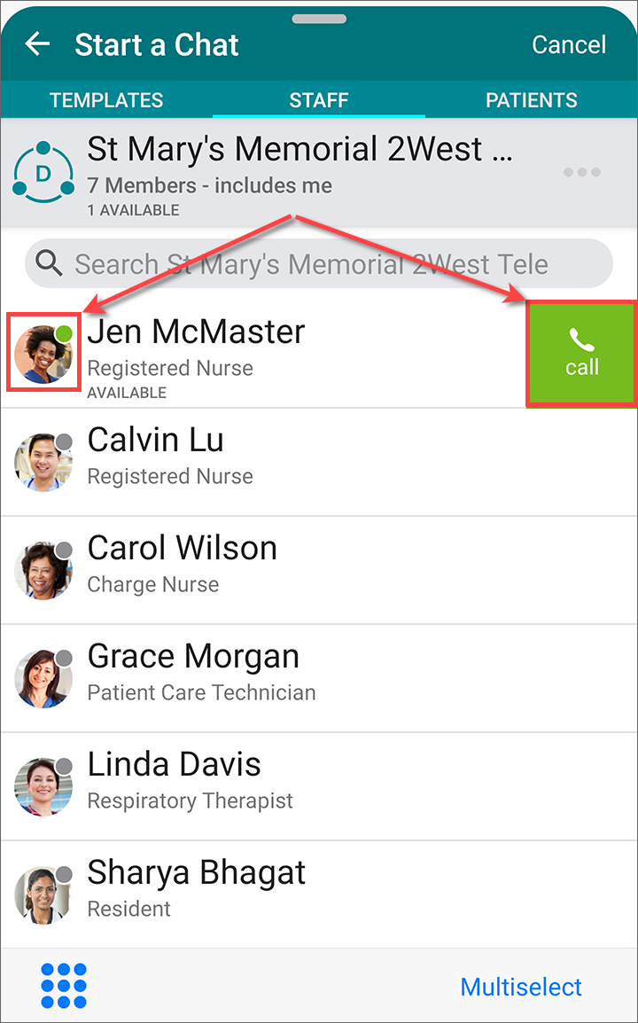 Calling from a Profile Picture