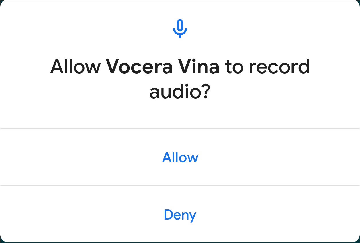 Starting Vocera Vina on an Android Device