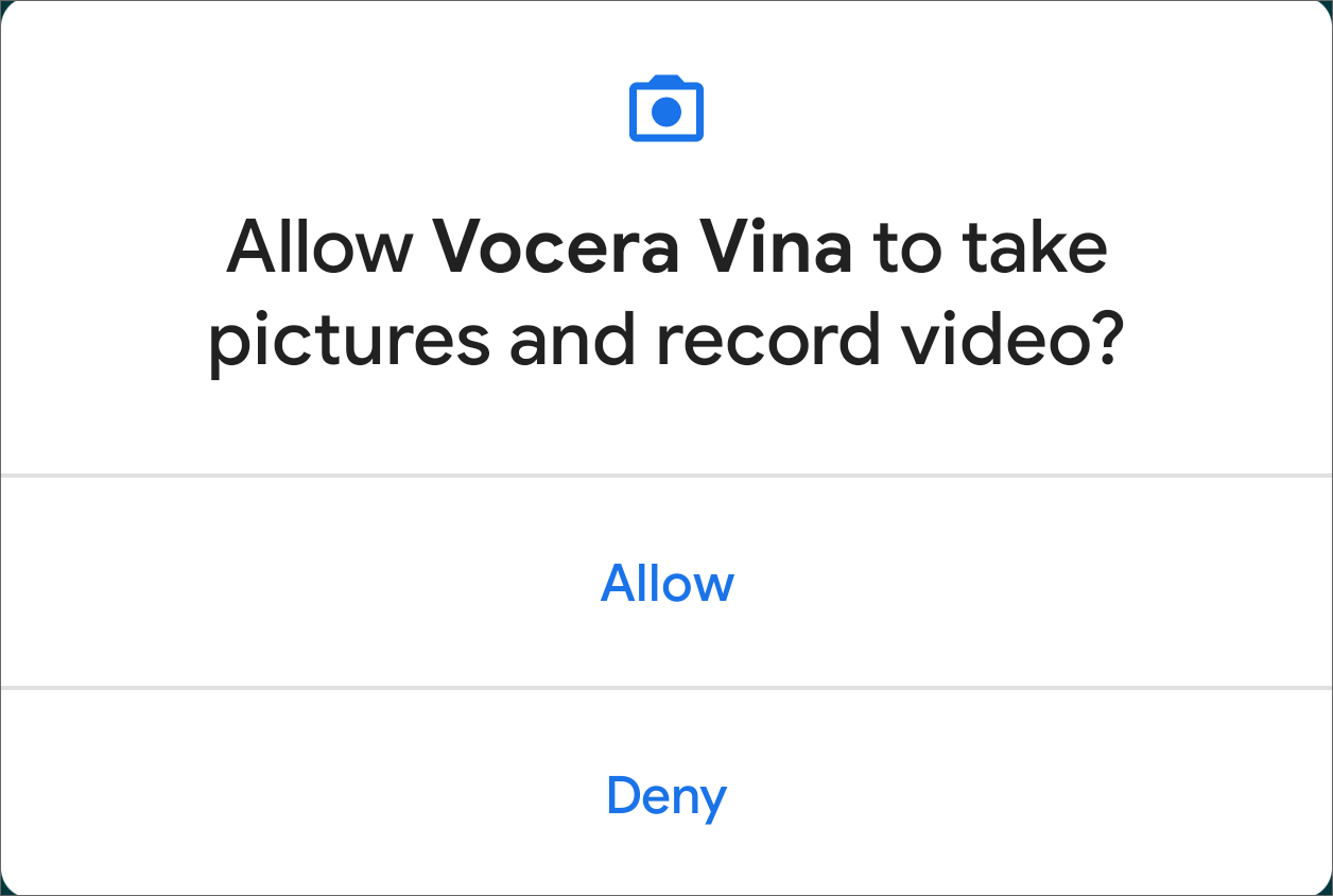 Starting Vocera Vina on an Android Device