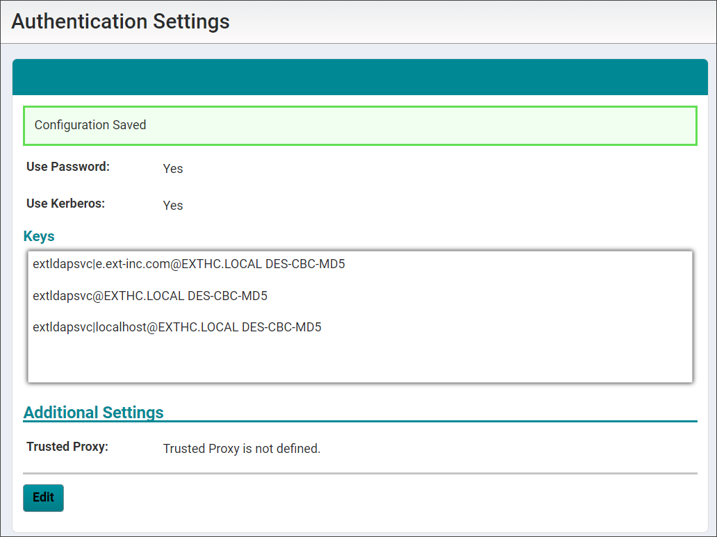 Configuring Authentication Settings