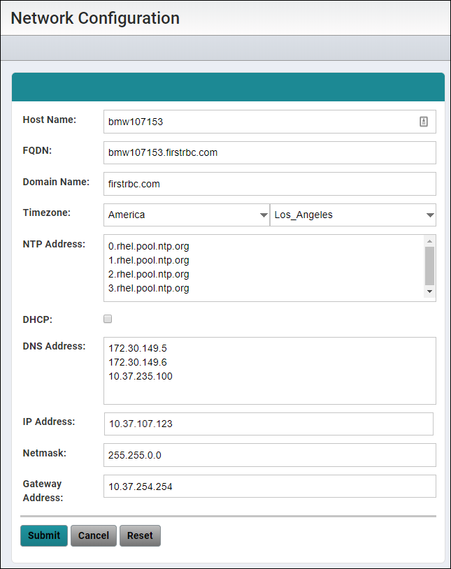 Editing Network Settings