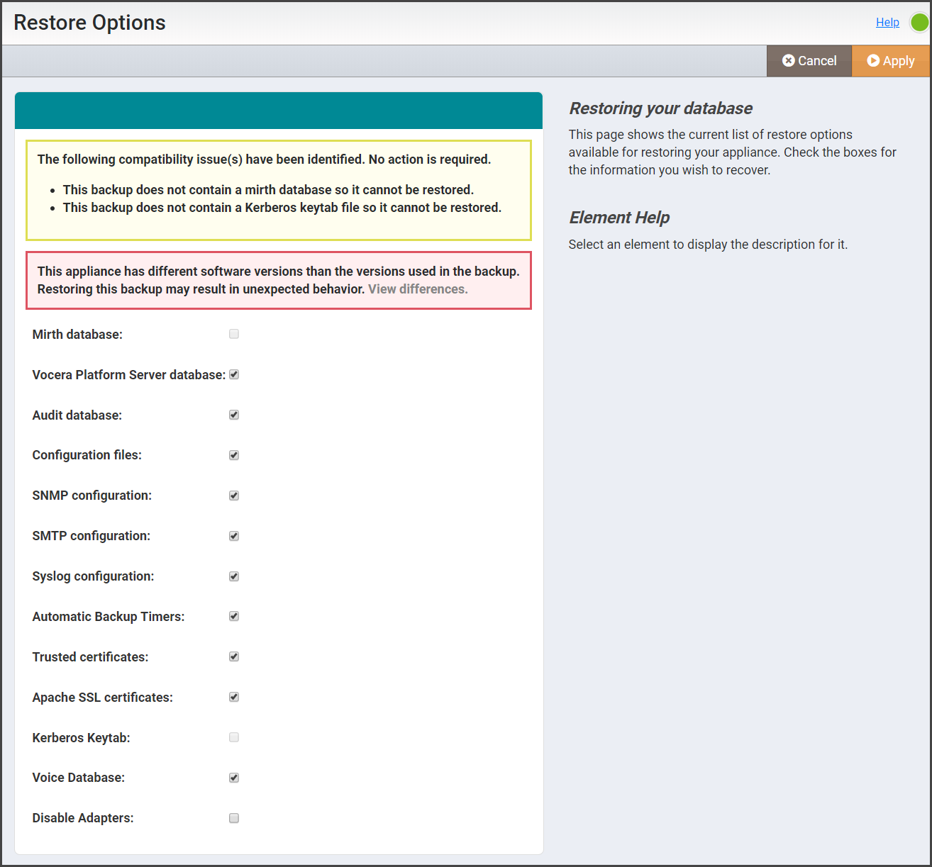Restoring a System Backup
