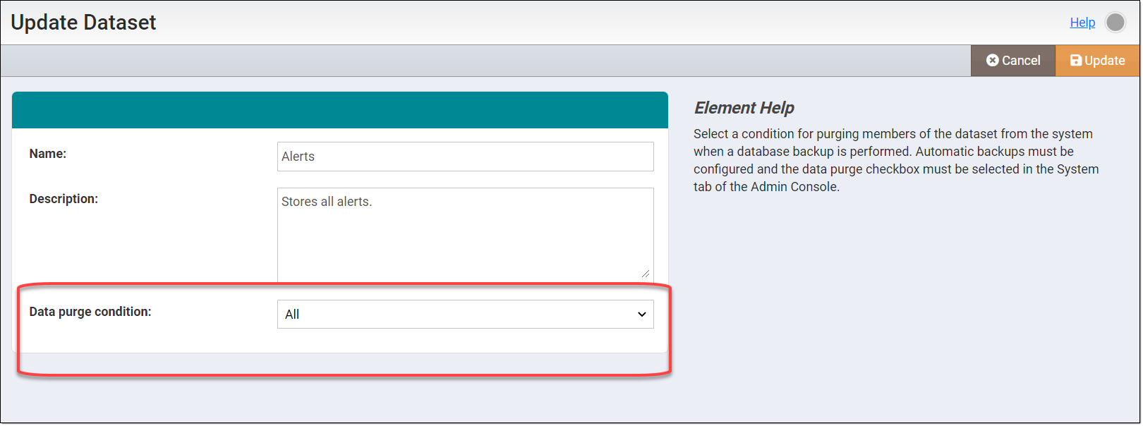 Configuring a Data Purge Condition