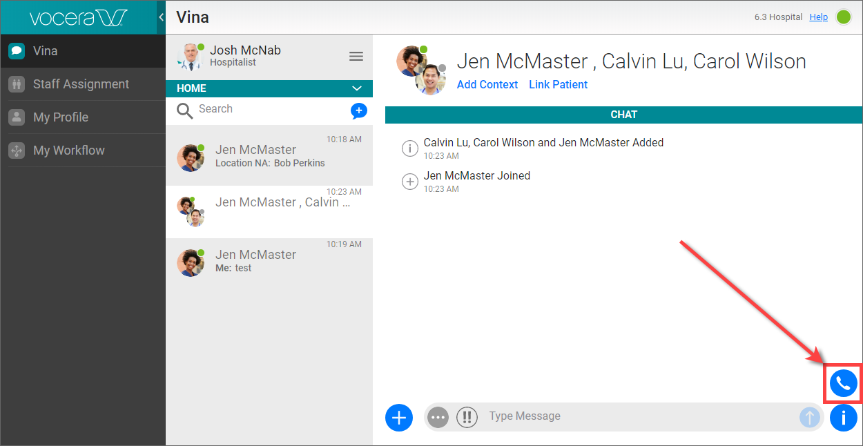 Calling a Conversation Participant