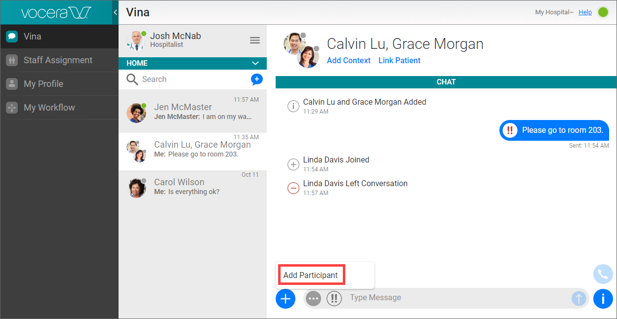 Adding Participants to a Conversation
