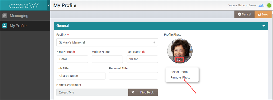 Removing a Profile Photo