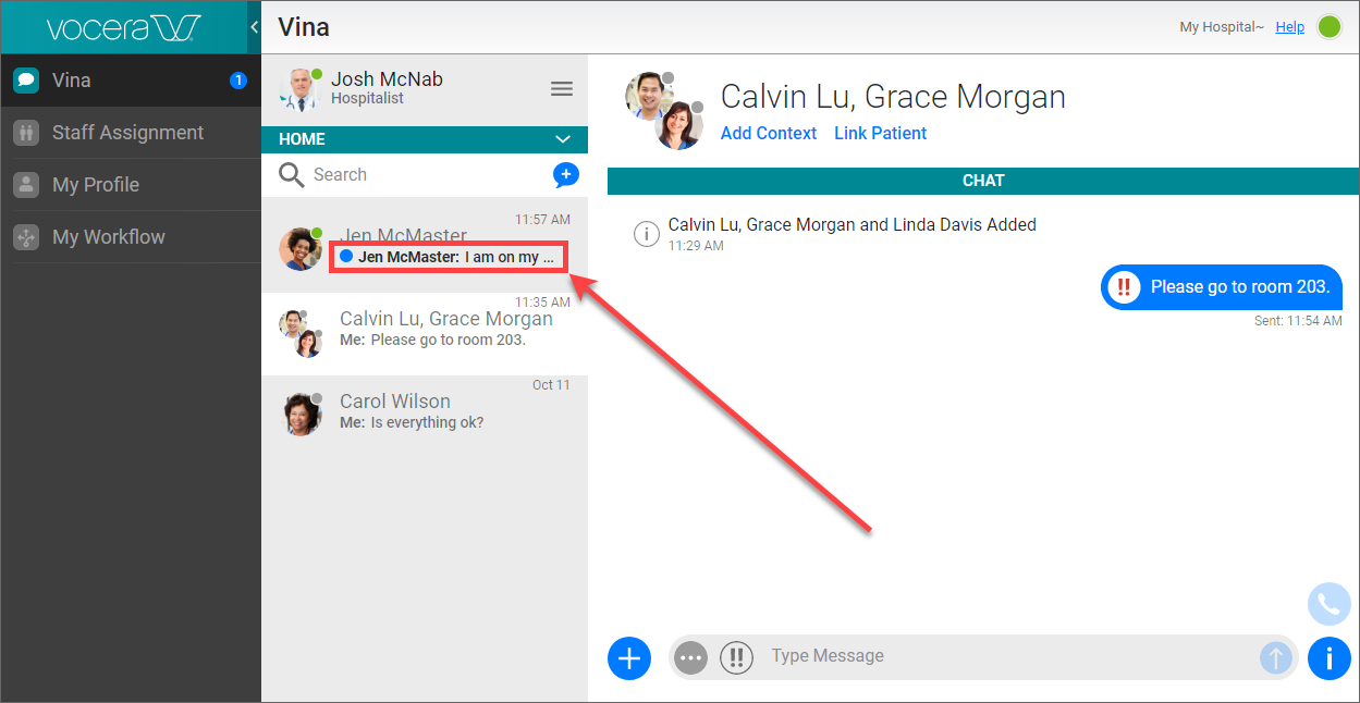 Conversations with Unread Messages