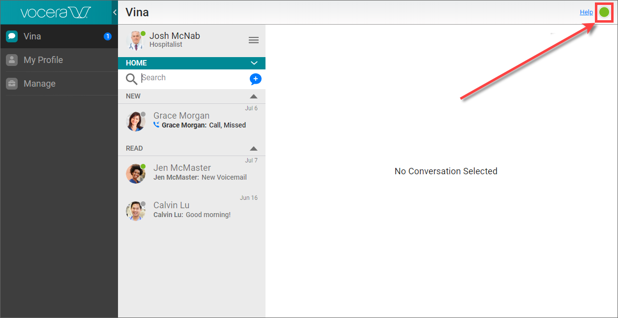 Removing a Custom Availability Message in Vocera Engage