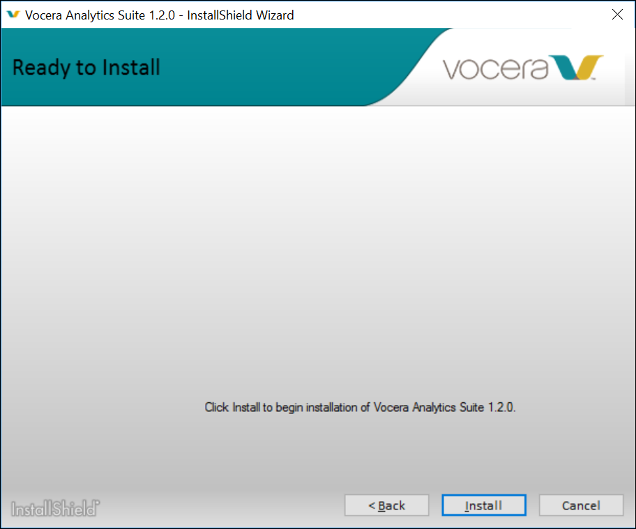 Installing Vocera Analytics Suite on the Analytics Server