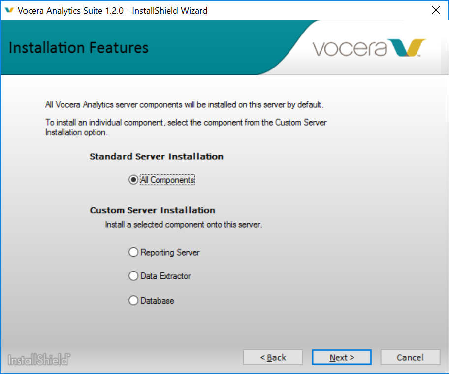 Installing Vocera Analytics Suite on the Analytics Server