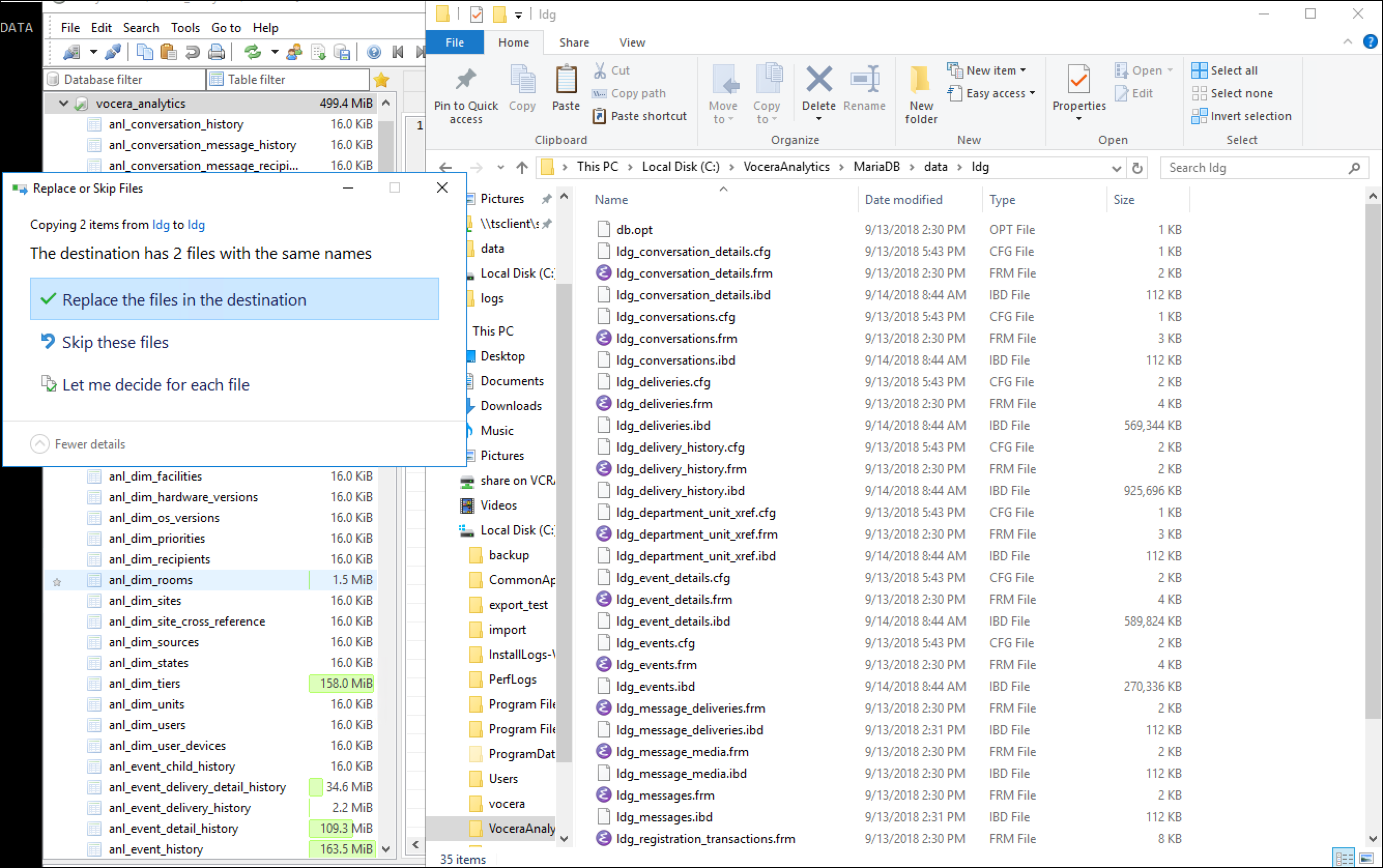 Importing Select Tables From a Restored Backup