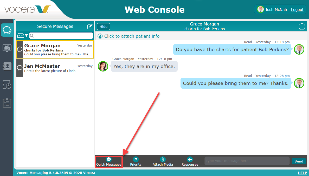 Creating a Quick Message
