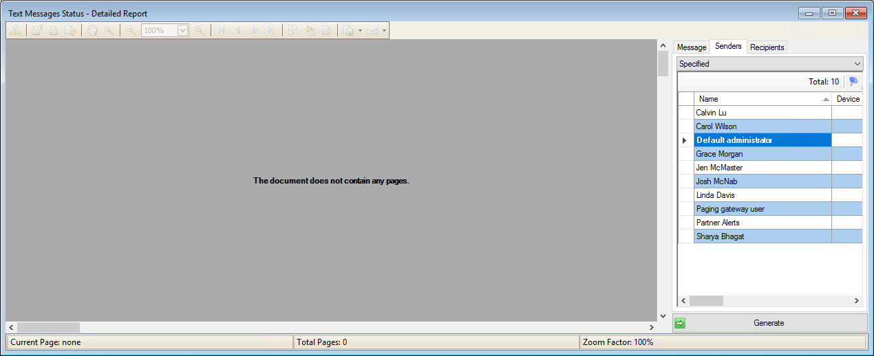 Creating a Detailed Text Messages Status Report