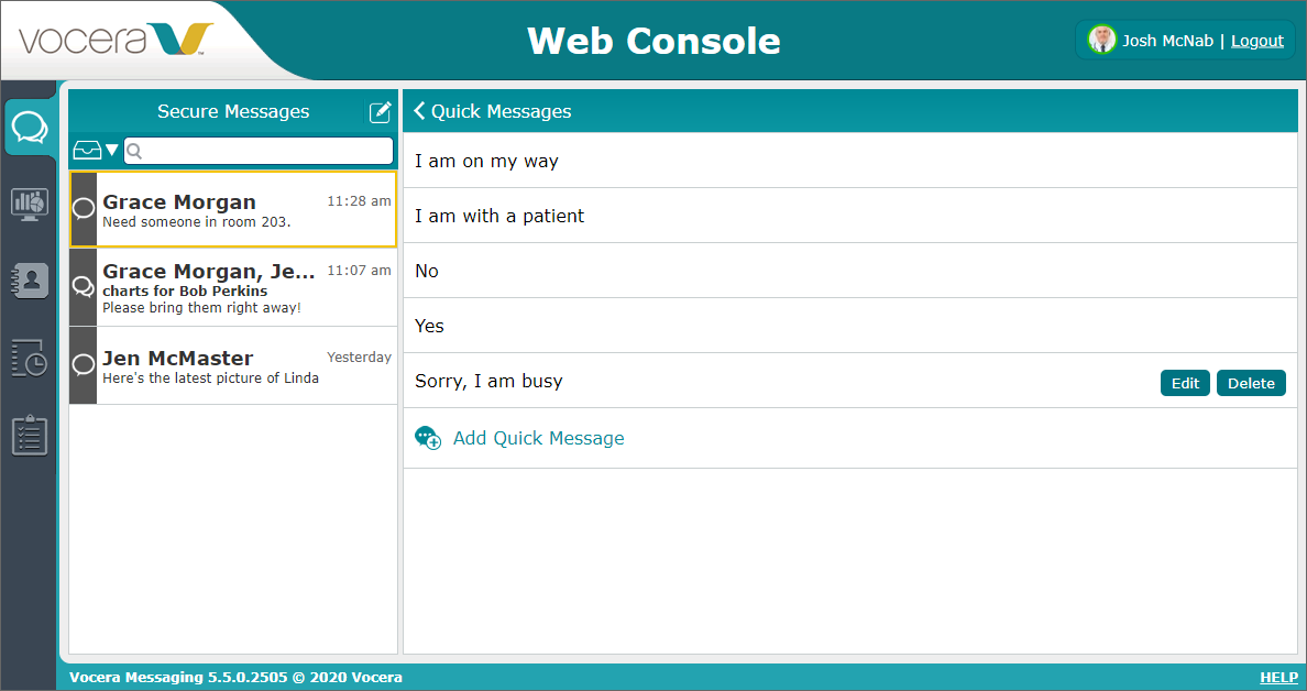 Creating a Quick Message