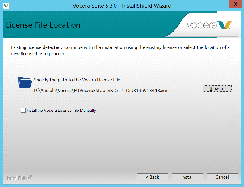 Running the Vocera Voice Installation Program