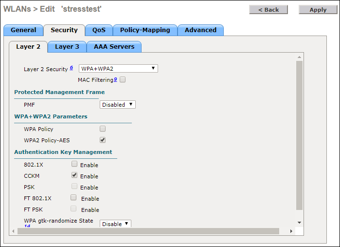 Enabling CCKM for Fast Roaming
