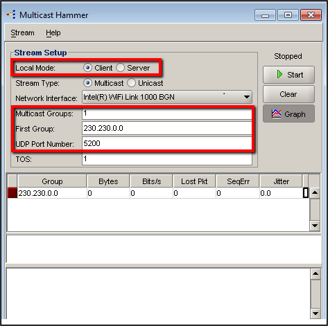 Setting up Multicast Hammer Tool